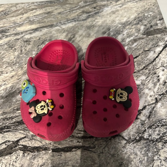 CROCS | Shoes | Crocs Pink Sandals With Perforated Design And Charms ...